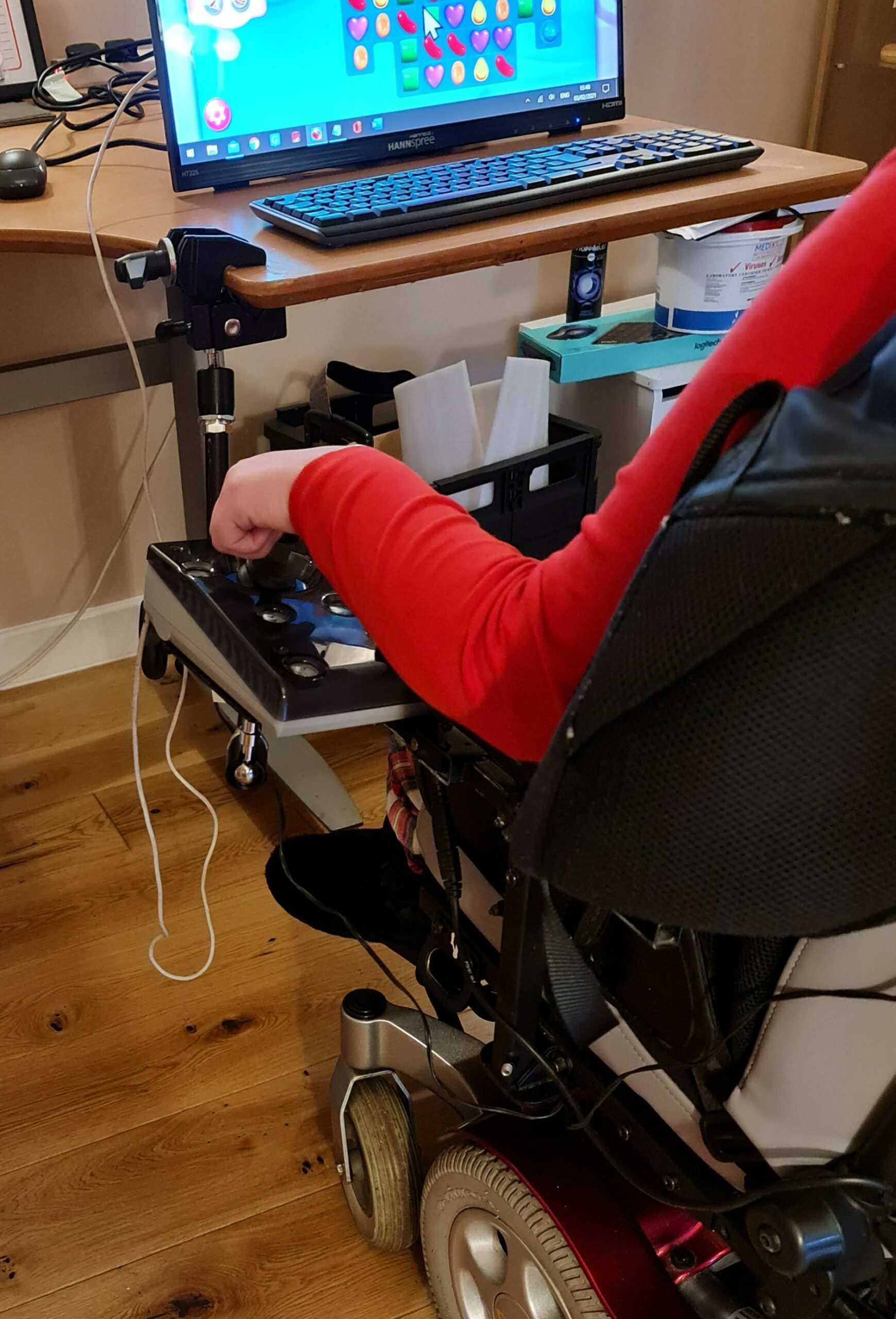 Donna’s Specially Positioned Computer Joystick – Sen-Sation